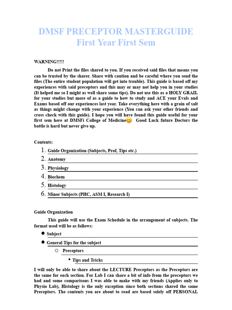 DMSF-PRECEPTOR-MASTERGUIDE | PDF