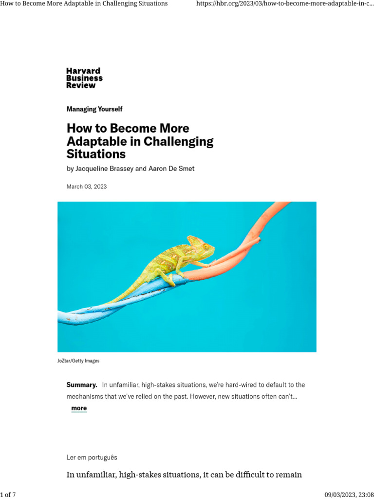 Mastering Adaptability in Leadership | PDF | Emotions | Emotional Self ...