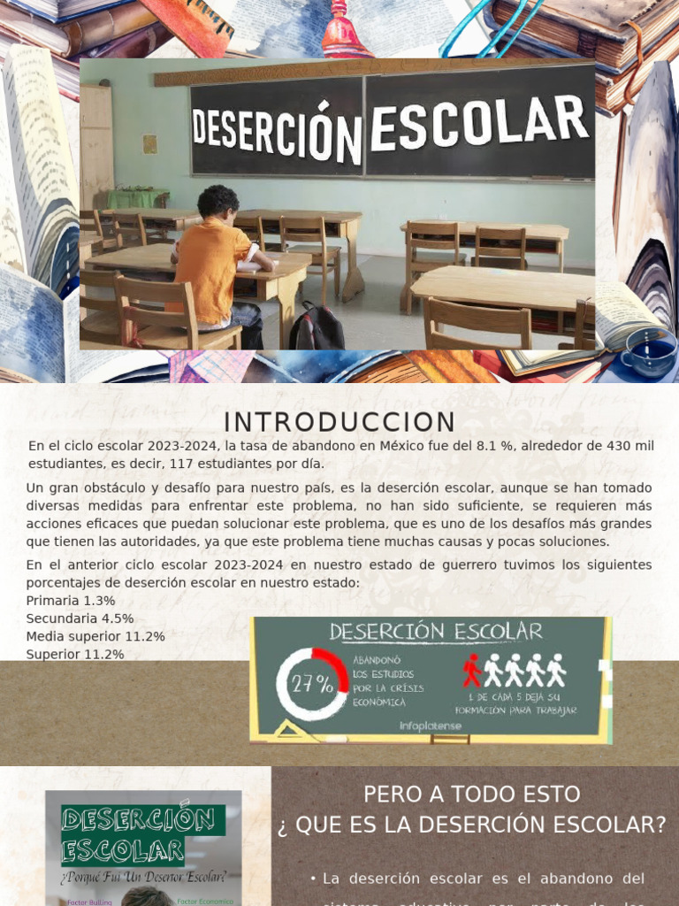 Deserción Escolar en México: Causas y Soluciones | PDF | Enseñando ...