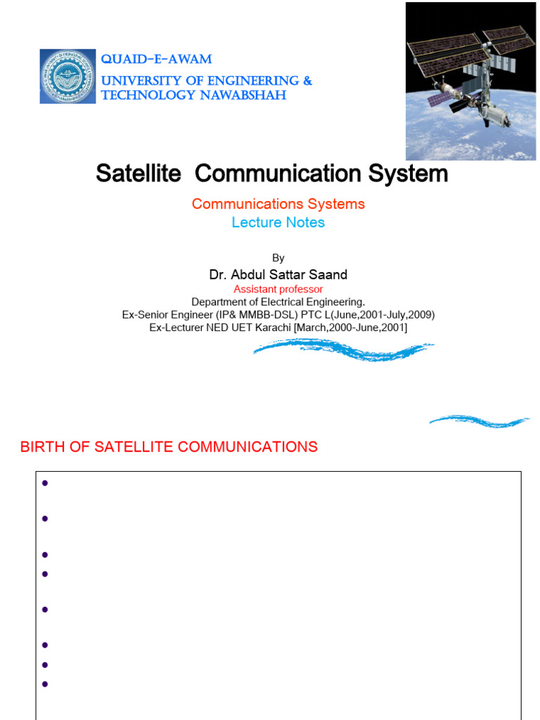 36-40 Satellite Lectures New | PDF | Communications Satellite | Satellite