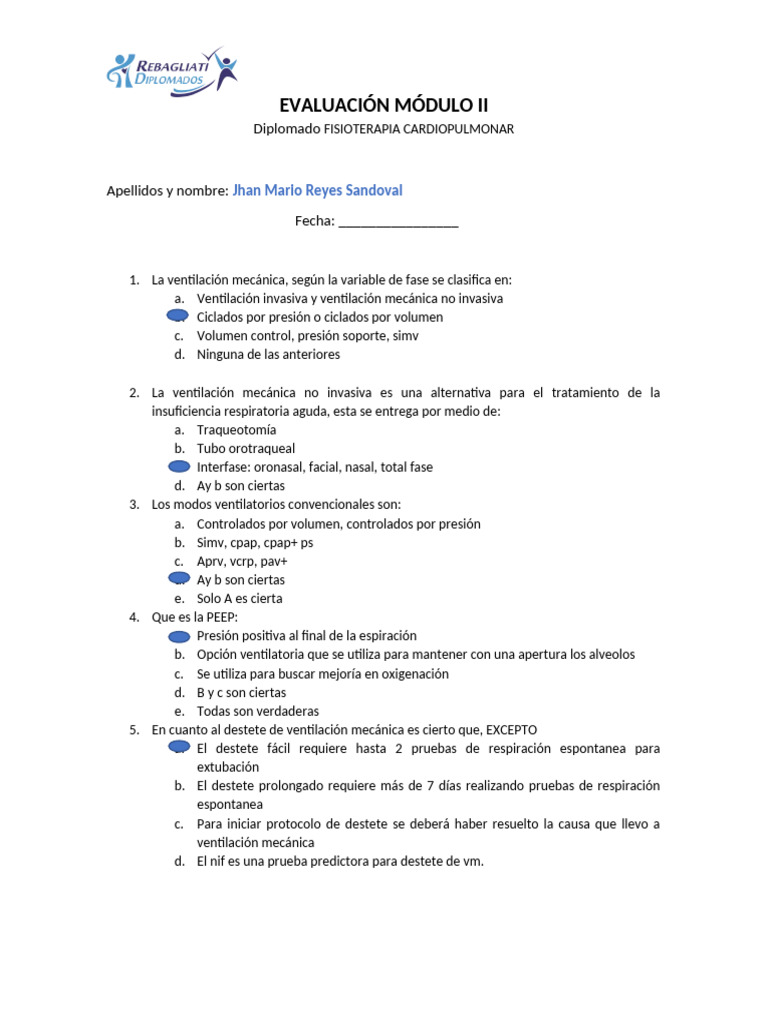 Evaluación Mod Ii Terminada | PDF | Medicina CLINICA | Medicina