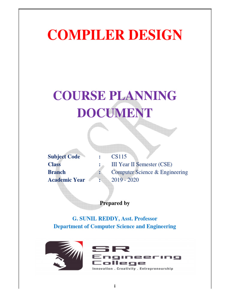 CD Course Material1 | PDF | Parsing | Compiler