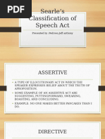 Searle's Classification of Speech Act | PDF | Semiotics | Human Communication