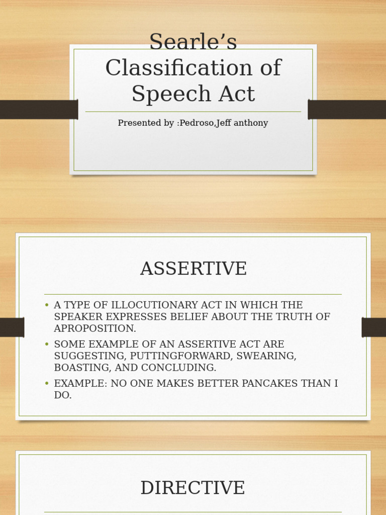 Searle's Speech Act Classifications | PDF