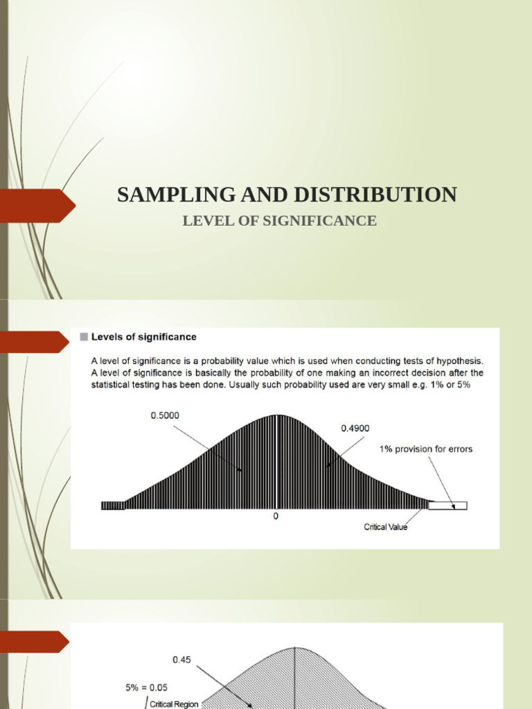 Sampling- Level of Significance | PDF