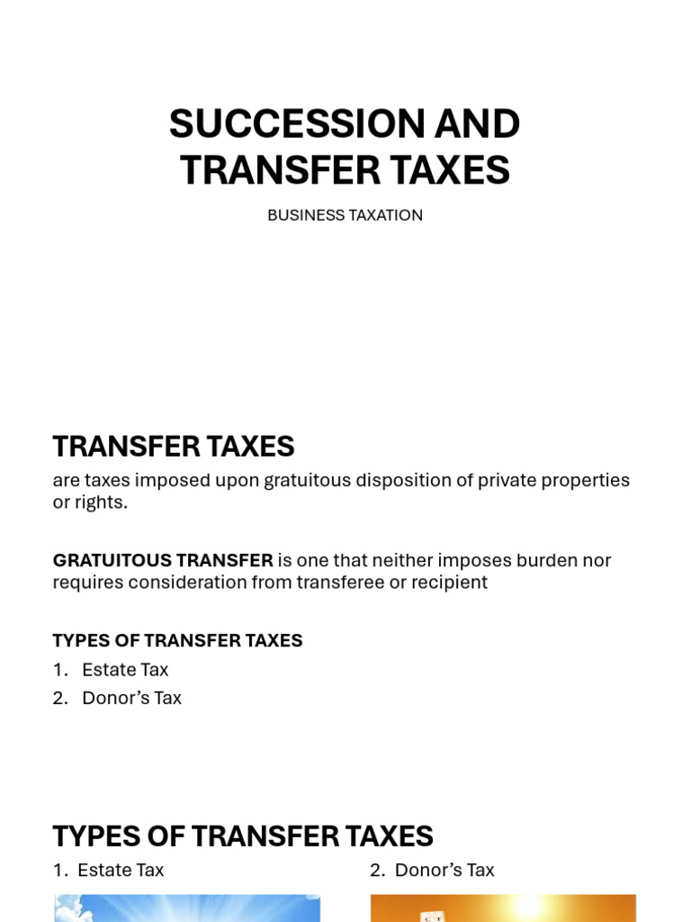 Lesson 7 Succession and Transfer Taxes | PDF | Will And Testament ...