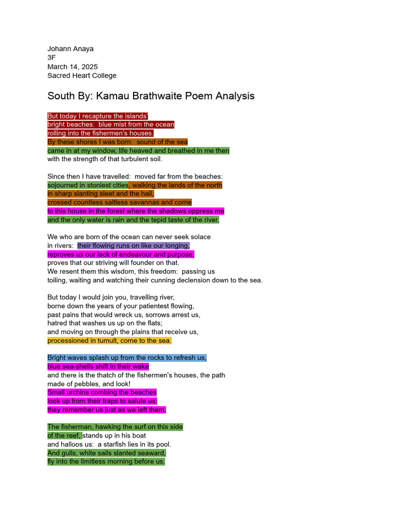 Johann Anaya 3F Analysis | PDF | Nostalgia | Poetry