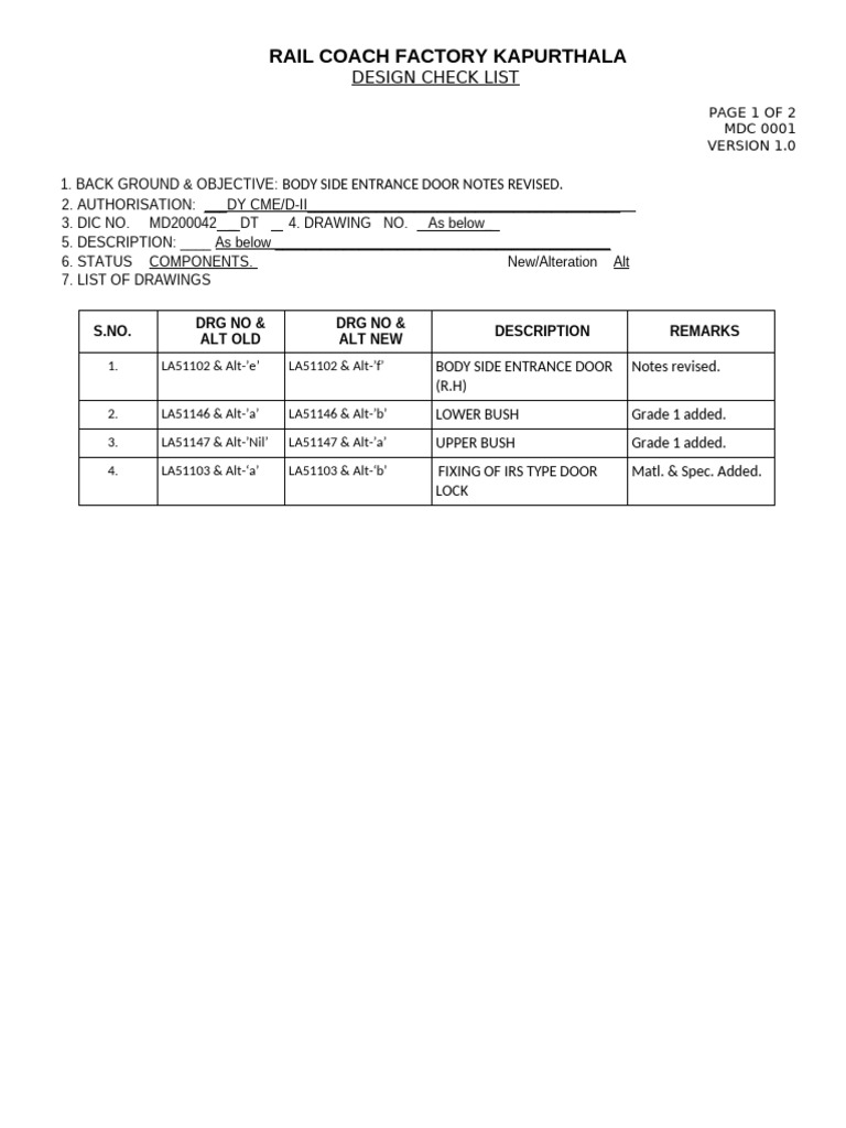 Body Side Entrance Door Notes Revised | PDF | Computing