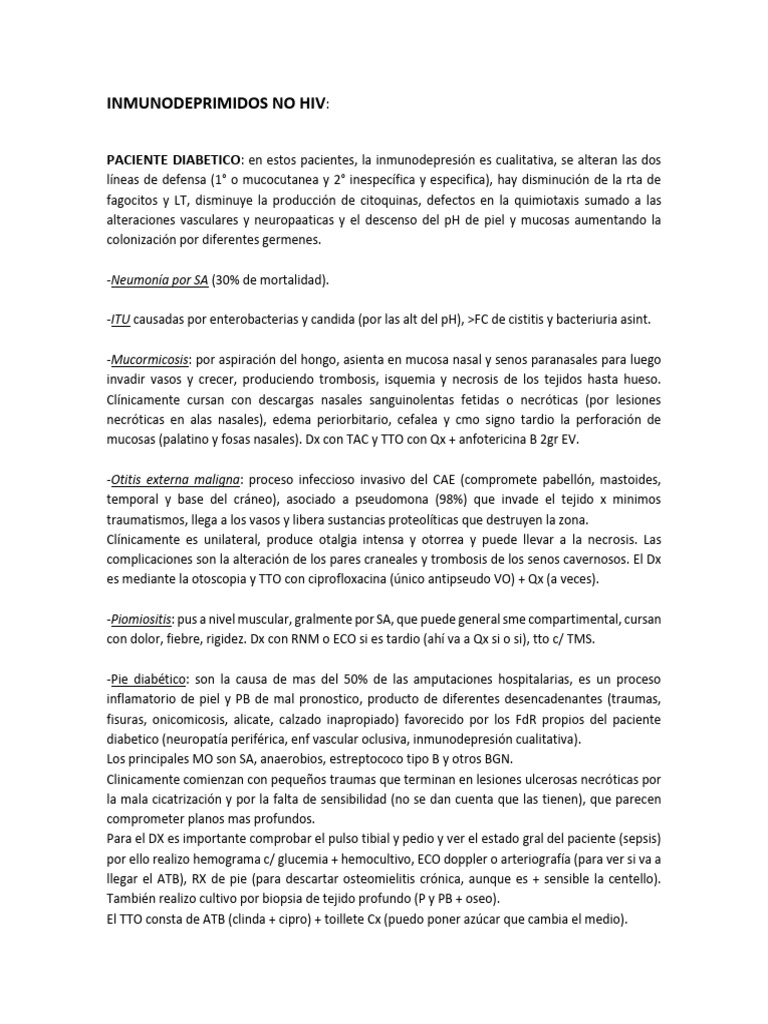 Inmunodepresión y Complicaciones en Pacientes | PDF | Fiebre | Septicemia