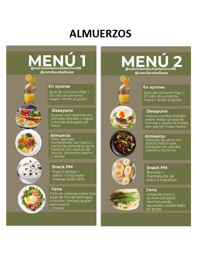 Menus Almuerzos Saludables | PDF