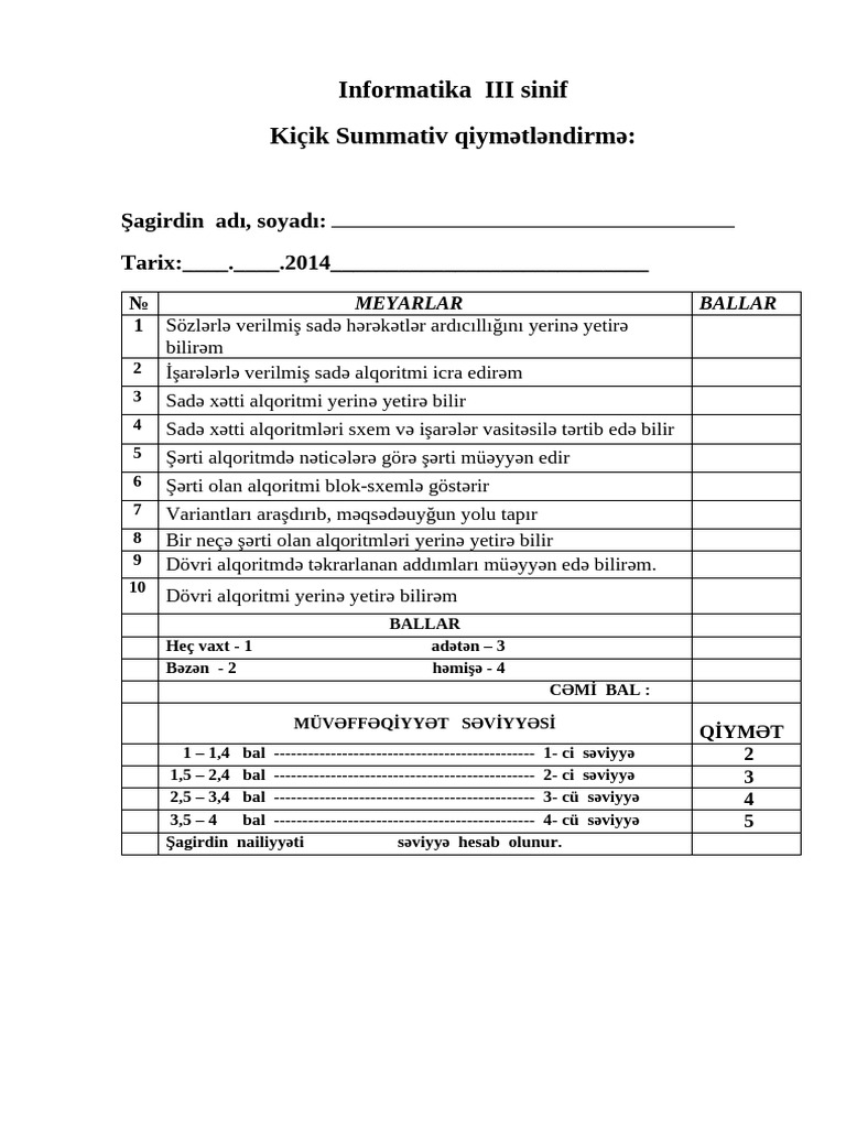3summativ forma KSQ 3 | PDF