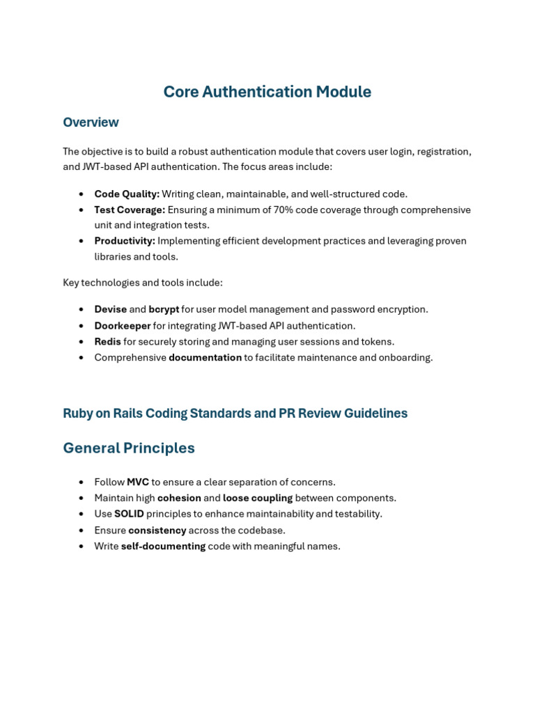 Core Authentication Module (Weeks 2-3) | PDF | Database Transaction | Ruby On Rails