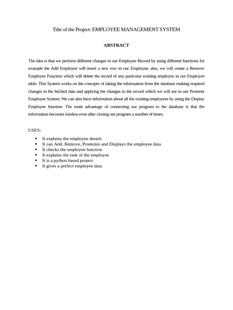 Batch6 - Employee Management System | PDF