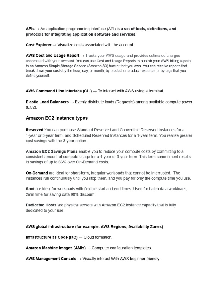 AWS sheet | PDF | Amazon Web Services | Cloud Computing