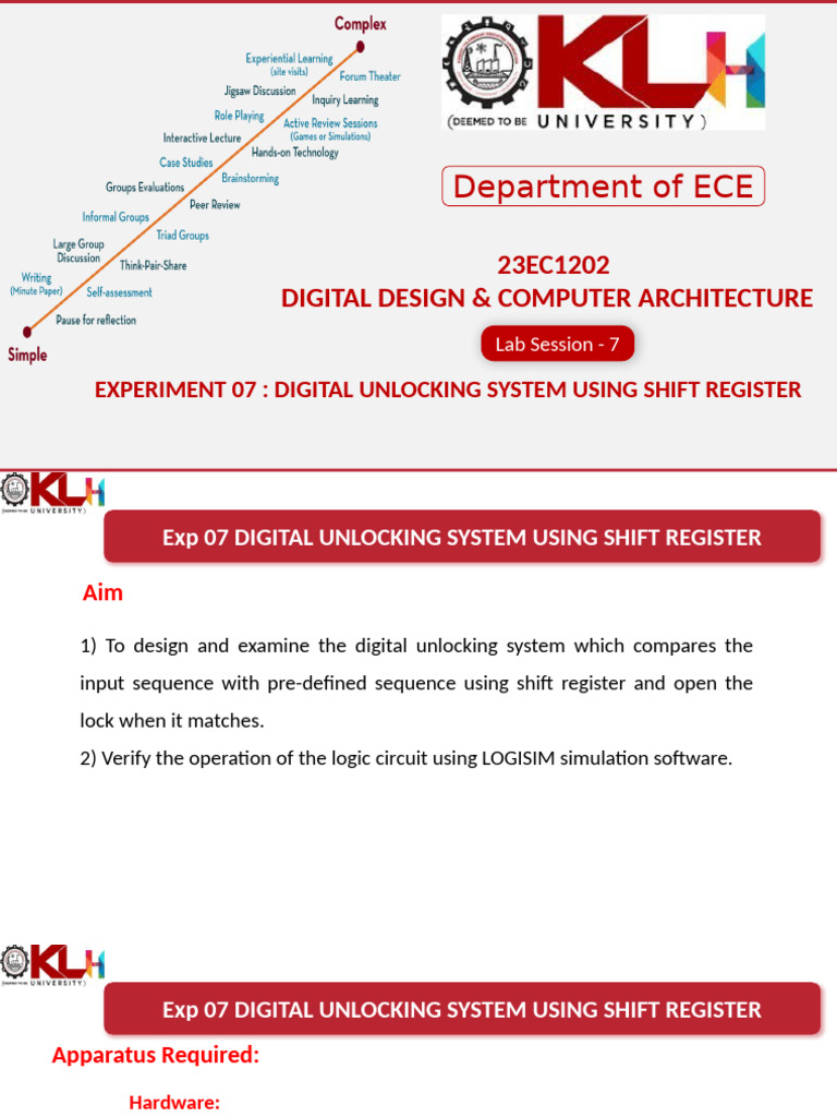 Exp 07 Digital Unlocking System Using Shift Register (2) (2) | PDF | Logic Gate | Electronics