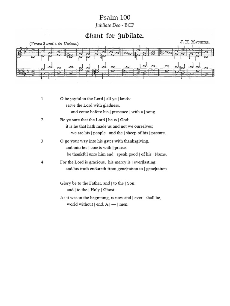 Psalm 100 BCP Maunder | PDF