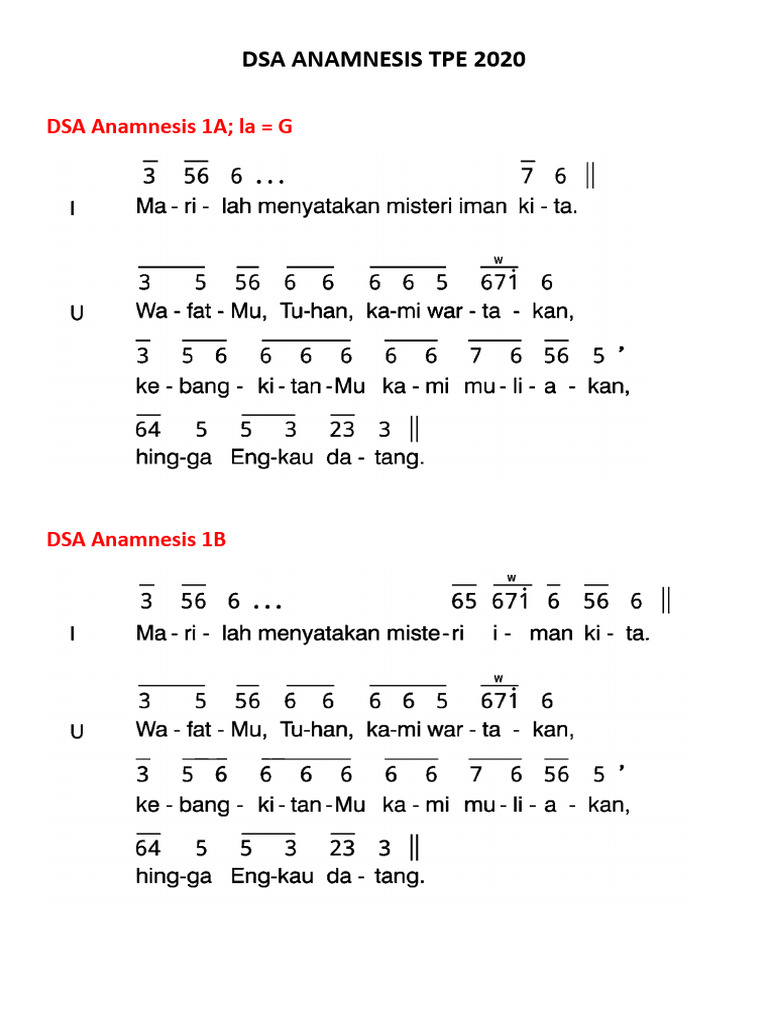 Dsa Anamnesis Tpe 2020 | PDF