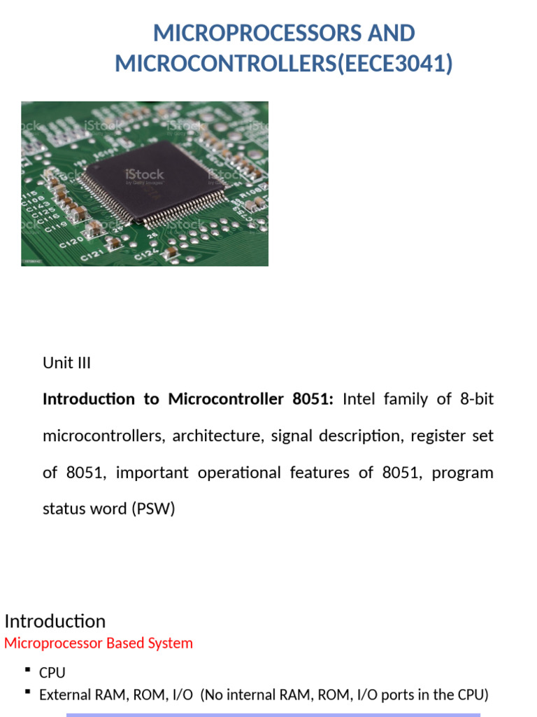 3.1 Introduction Intel Family of 8-Bit Microcontrollers | PDF | Microcontroller | Microprocessor