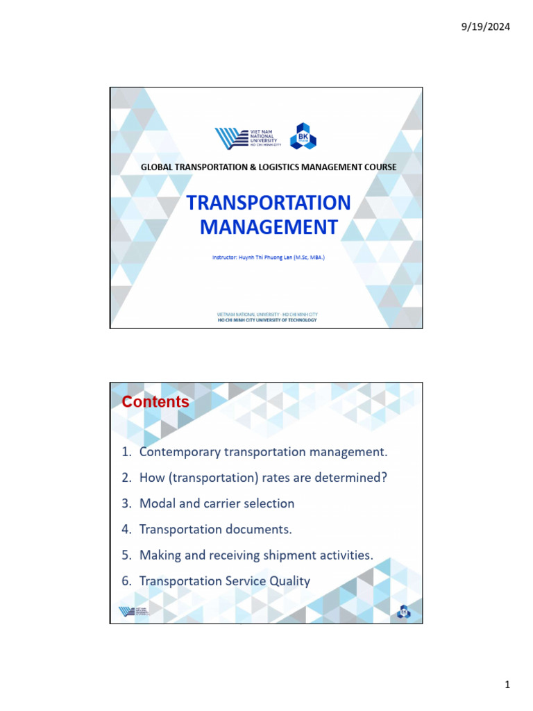 Im3039.gltm.c4.transporatation MGT | PDF | Cargo | Bill Of Lading