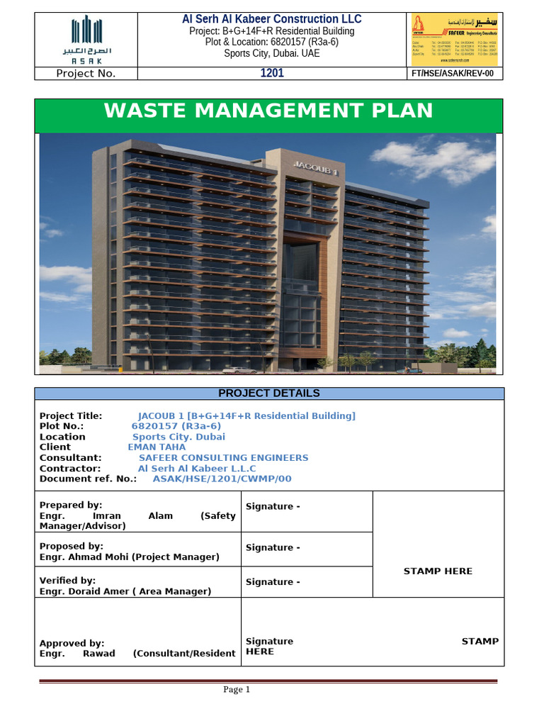 1201-Construction Waste Management Plan | PDF | Recycling | Waste