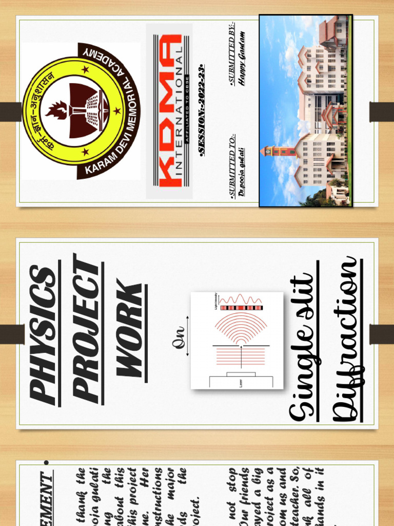 PHYSICS PROJECT Diffraction | PDF | Diffraction | Wavelength