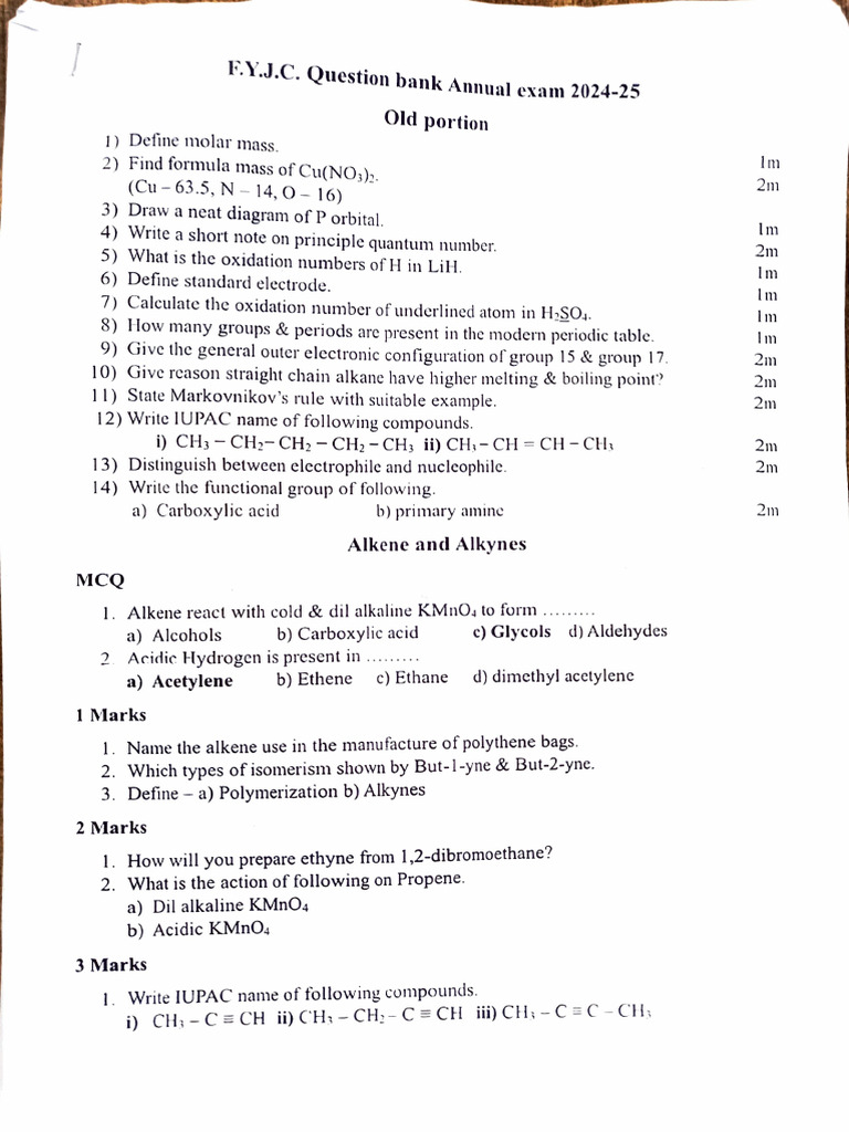 Chemistry Q. Bank 2025 | PDF