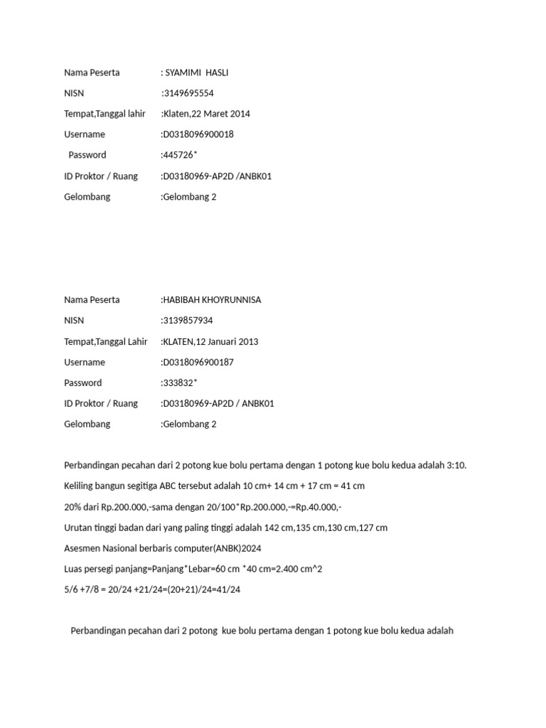 Nama Peserta Rafa | PDF