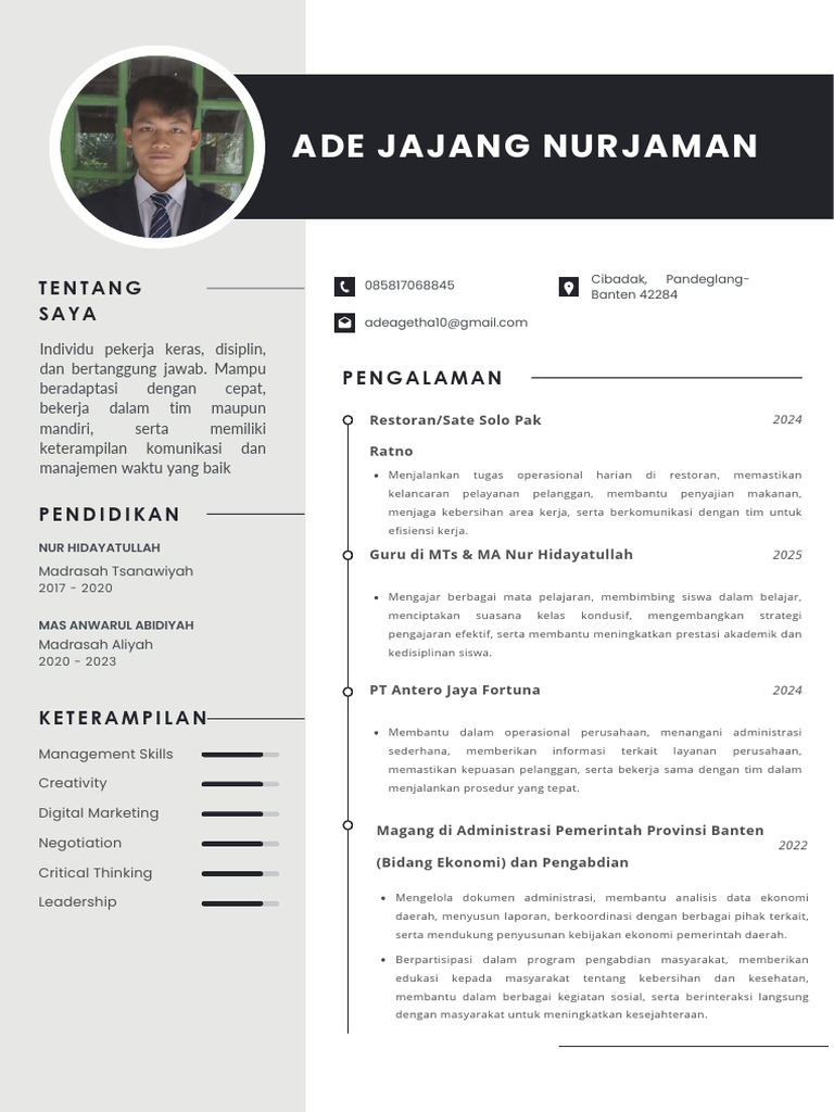 Cv Ade Jajang N | PDF