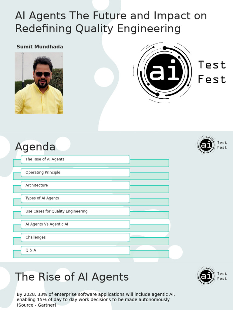 Sumit Mundhada - AI Agents The Future and Impact On Redefining Quality Engineering | PDF ...
