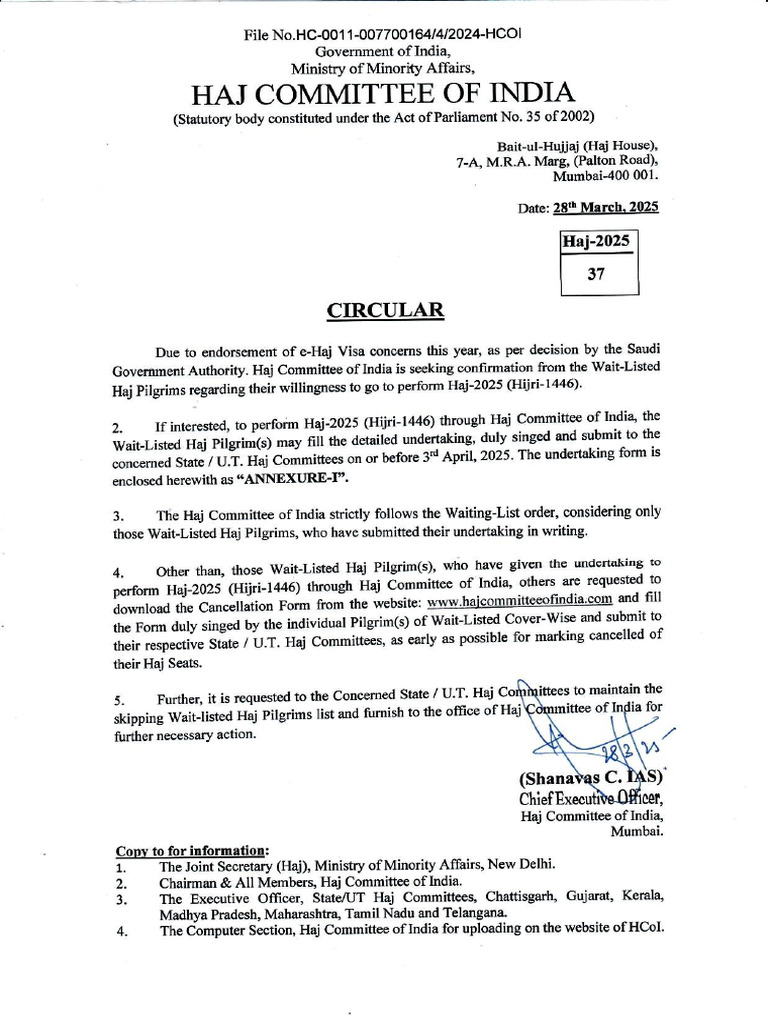 174314105373circular No.37 - Haj 2025 | PDF