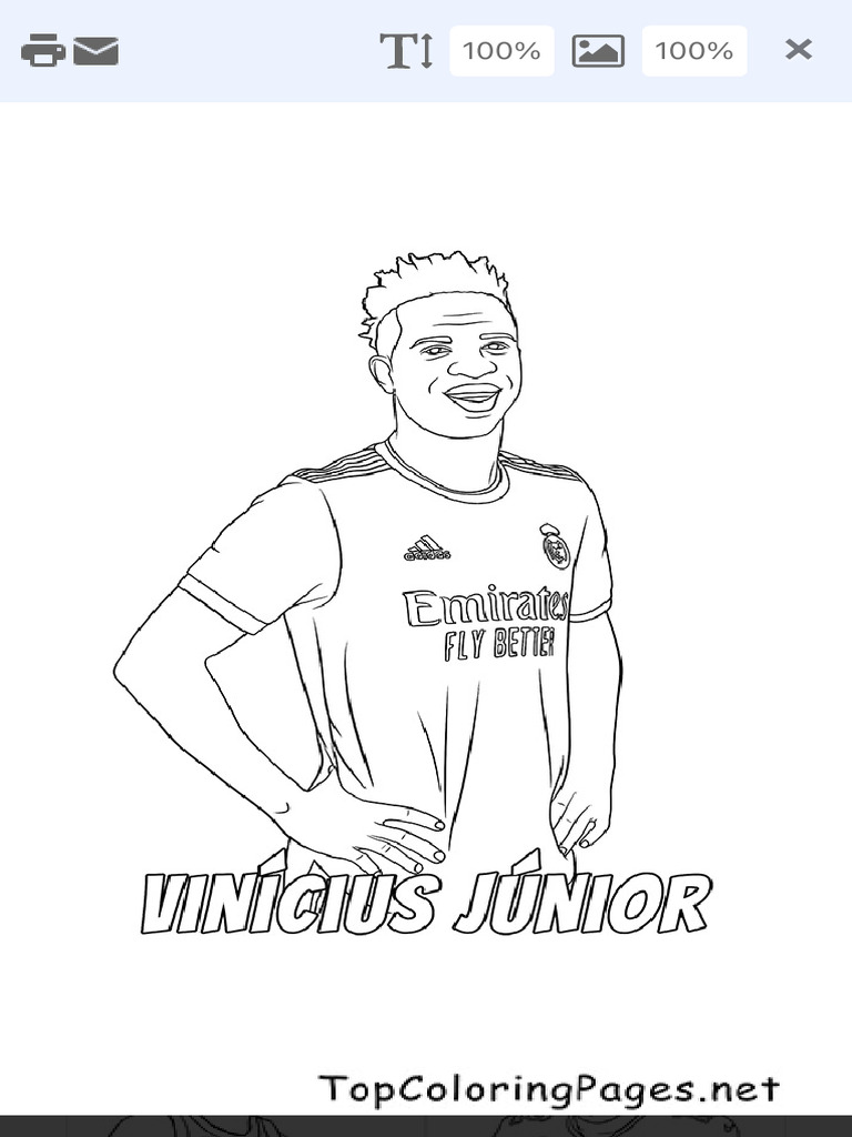Vinicius Coloring Page Real Madrid | PDF