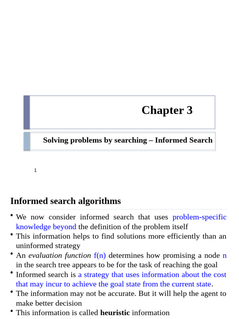Informed Search Algorithms Explained | PDF | Algorithms And Data Structures | Algorithms