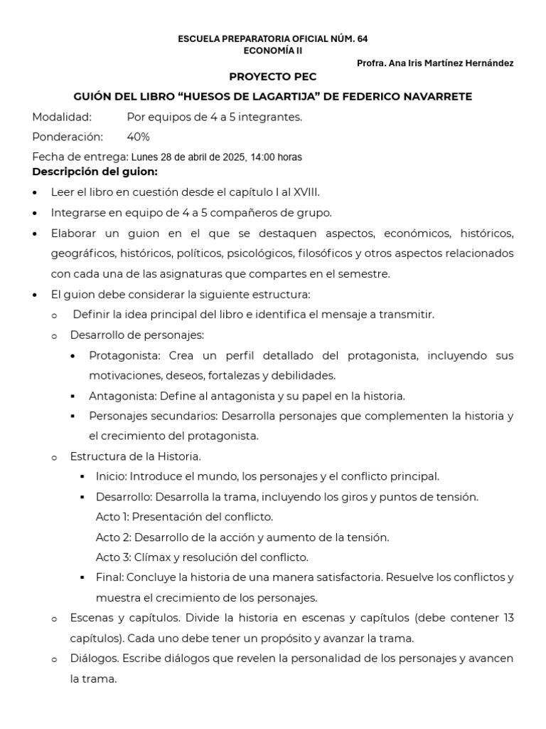 PROYECTO PEC 2o PARCIAL | PDF