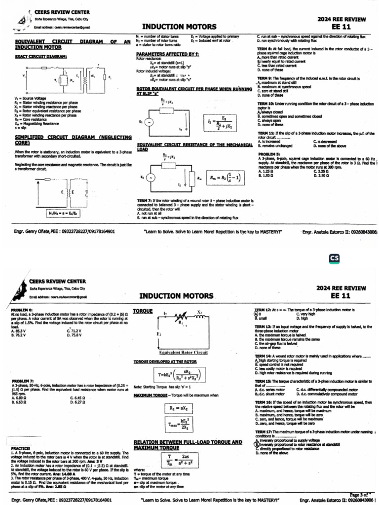 Induction Motor Handouts | PDF