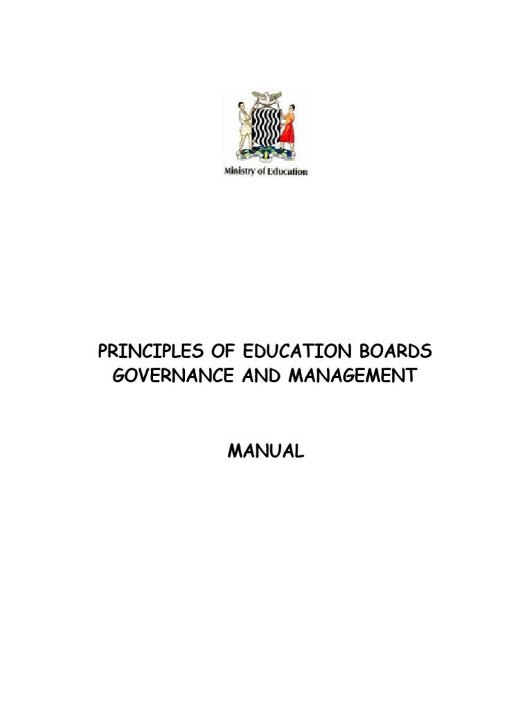 Principles of Education Boards Governance and Management Man | PDF ...