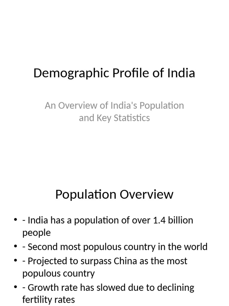 India Demographic Profile & Key Stats | PDF