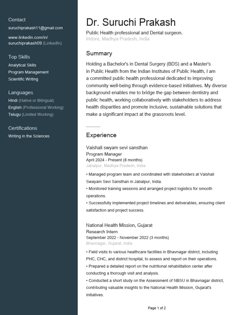 Suruchi Prakash Resume | PDF