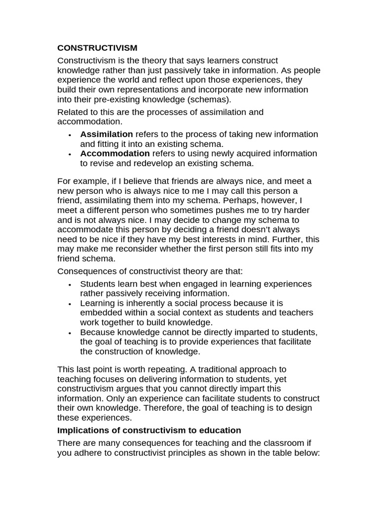 Lecture 8-Constructivism | PDF | Constructivism (Philosophy Of Education) | Learning