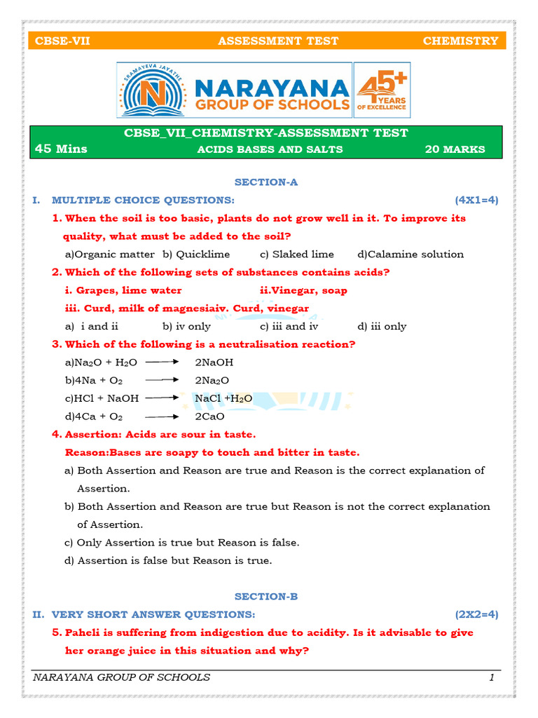 Chemistry_cbse_vii -Che- Acids Bases and Salts- Assessment Test Qp ...