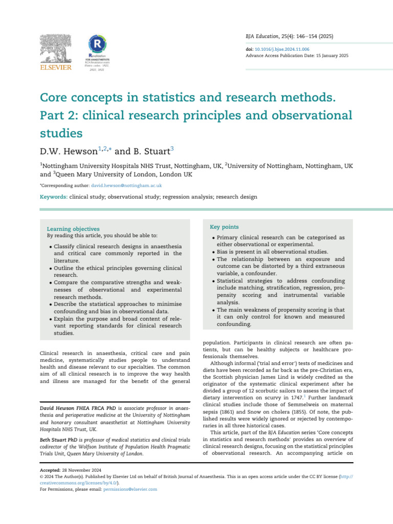 Core Concepts in Statistics and Research Methods. | PDF | Regression ...