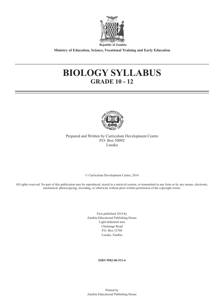 Biology Grade 10 - 12 | PDF | Cell (Biology) | Tissue (Biology)