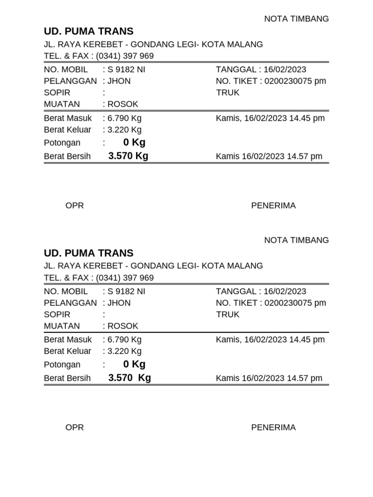 NOTA TIMBANG vivi COPY | PDF