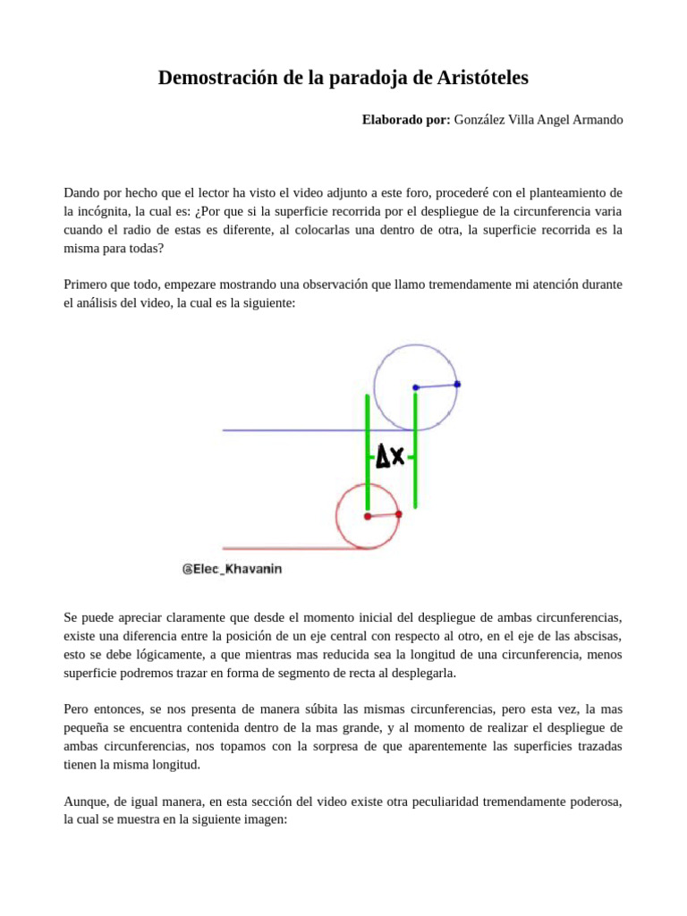 Paradoja de Aristóteles - Demostración | PDF | Geometría | Matemáticas