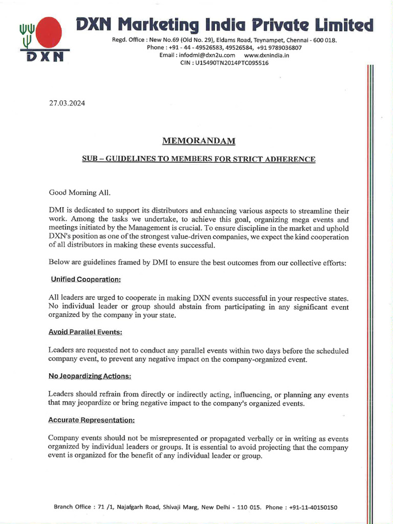 Guidelines To Members For Strict Adherence | PDF