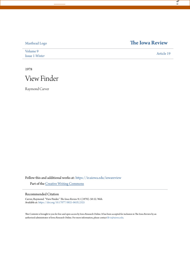 Viewfinder - Raymond Carver | PDF
