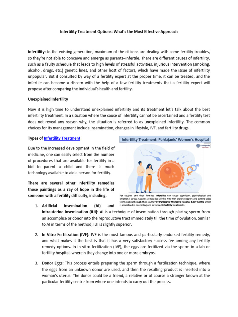 Infertility Treatment Options - What's The Most Effective Approach ...