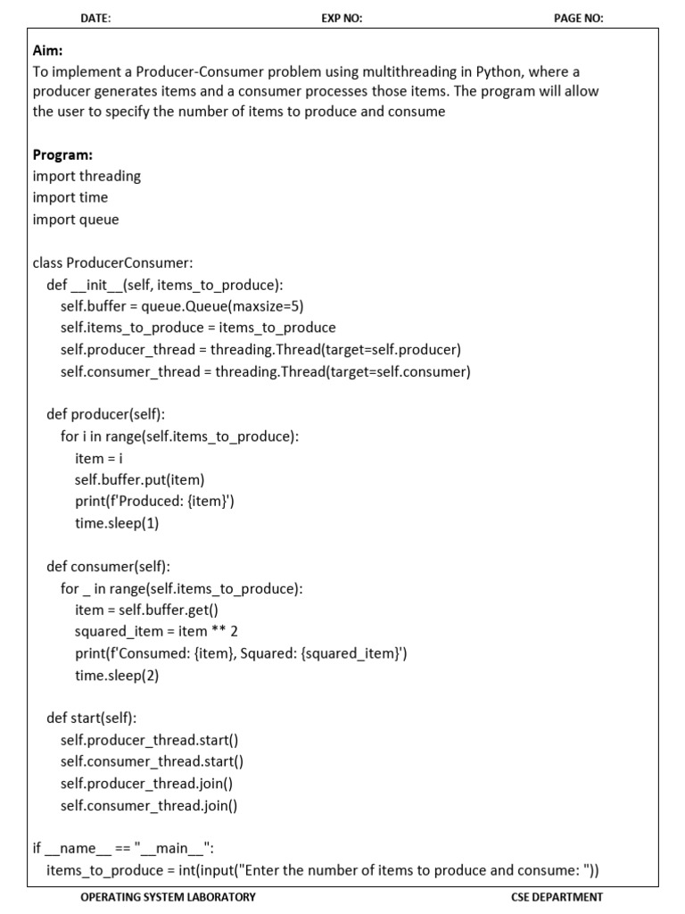 Python Multithreading Producer-Consumer | PDF