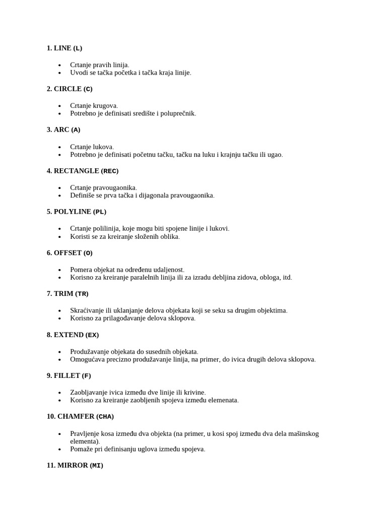 AutoCAD Comand | PDF