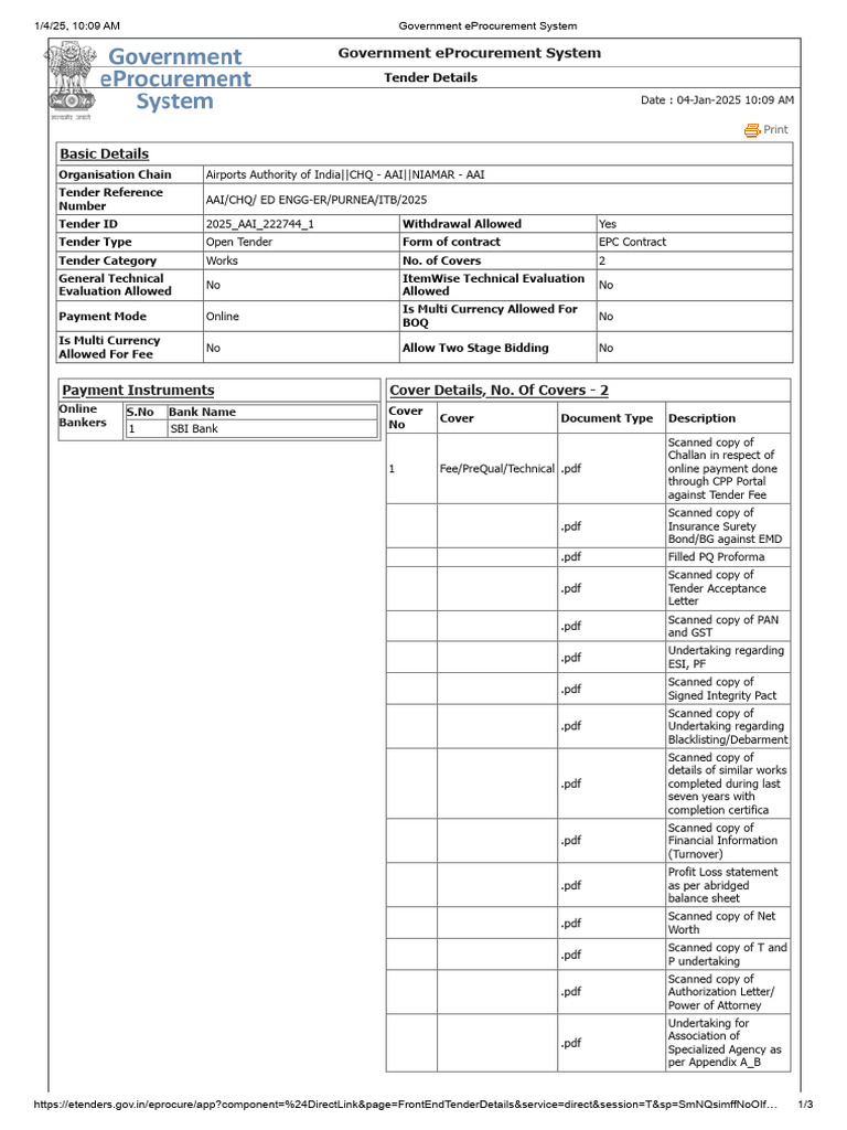 Purnea Airport Terminal Building Tender | PDF | Business | Economies