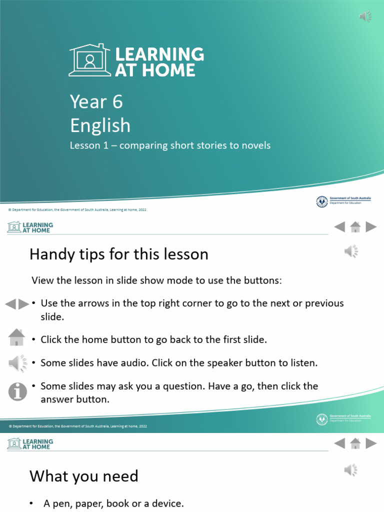 Year 6: Short Stories vs. Novels Lesson | PDF | Narrative | Vocabulary